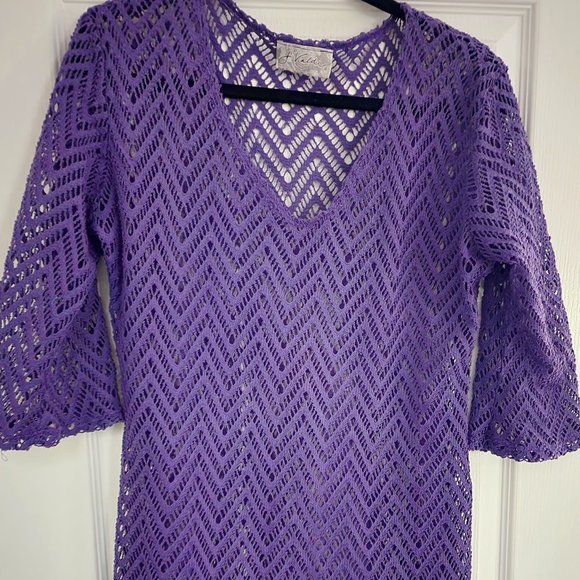 J Valdi | Swim | J Valdi Purple Crochet Cover Up | Poshmark